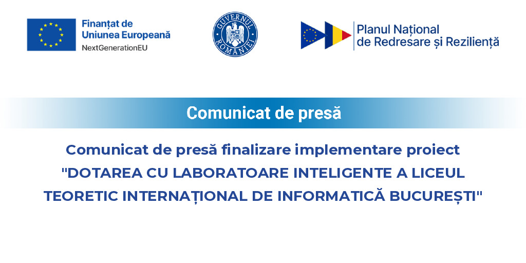 Anunț finalizare implementare proiect "DOTAREA CU LABORATOARE ...