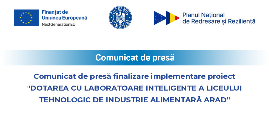 Anunț finalizare implementare proiect "DOTAREA CU LABORATOARE ...