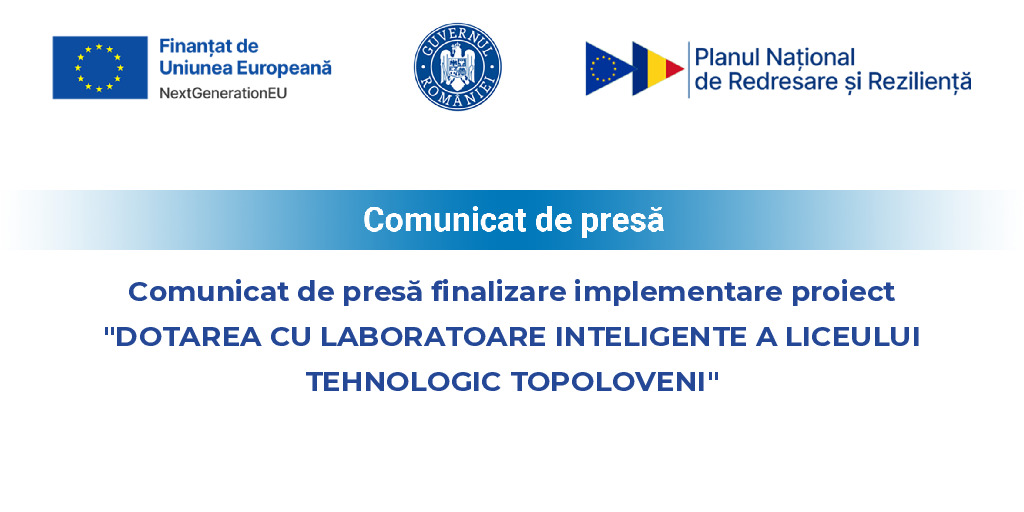 Anunț finalizare implementare proiect "DOTAREA CU LABORATOARE ...